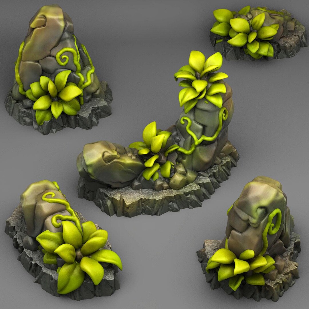 Dnd Tropical Rocks and Plant Miniatures Wargaming Terrain | 28mm or ...