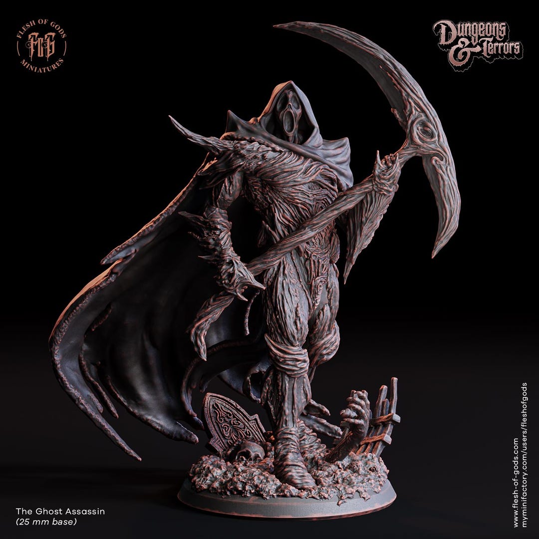 Ghost Assassin Miniature Death Reaper Monster Miniature Scythe Fig ...