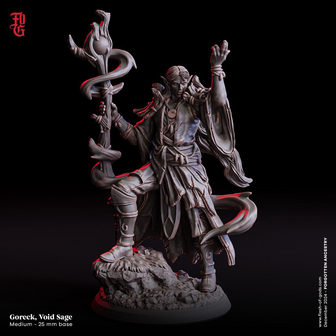 Goreck Void Sage Miniature Female Druid Spellcaster Figurine | 32mm or ...