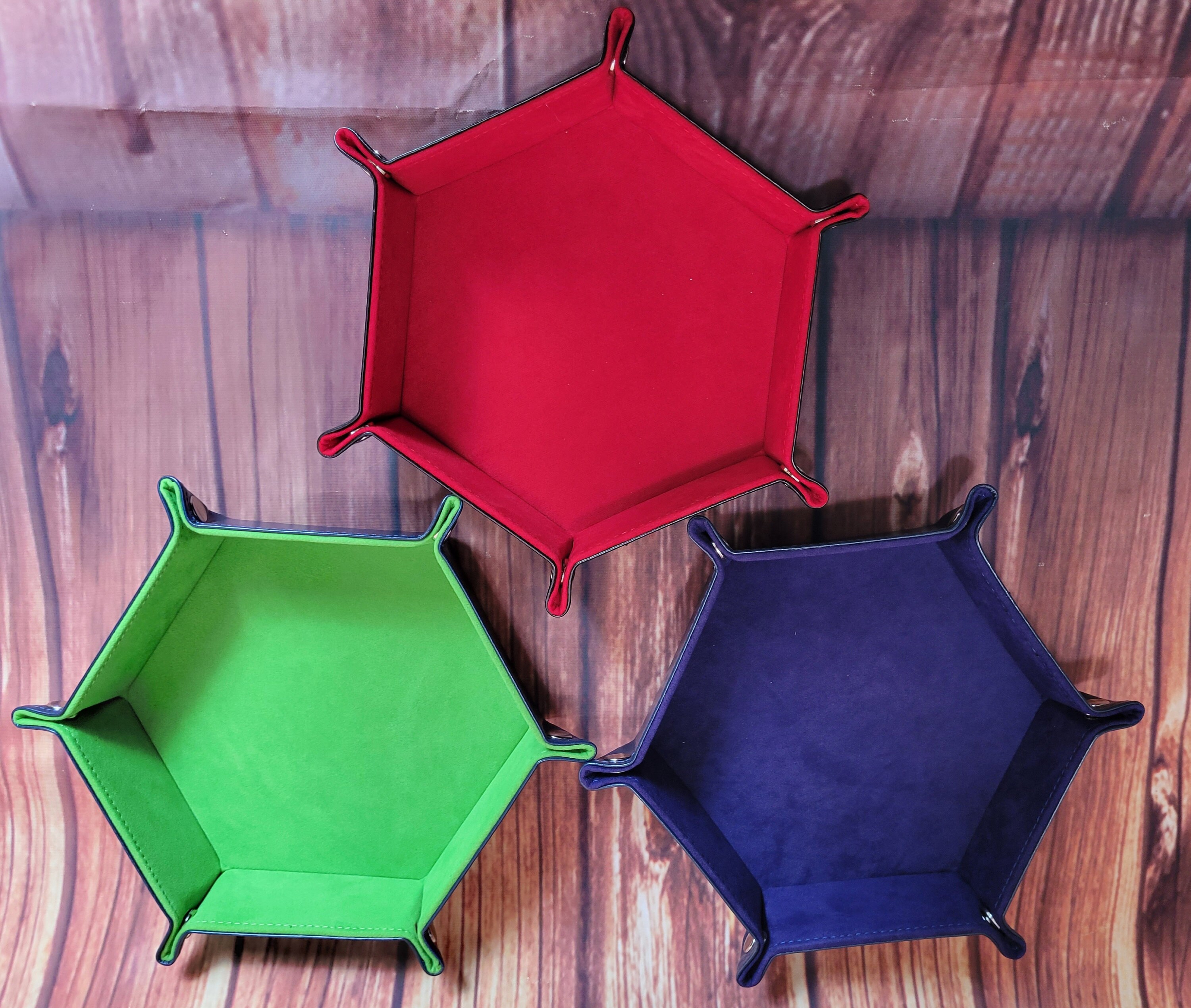 Customizable Hexagon Dice Tray Foldable Felt and Leather Dice - Etsy