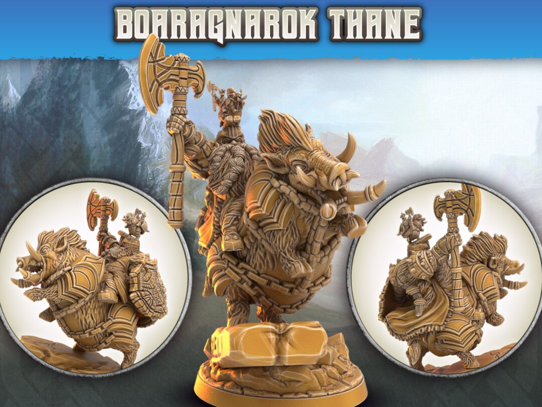 Dwarf Boar Rider Warrior Miniature Dragon's Forge 28mm Scale Dnd ...