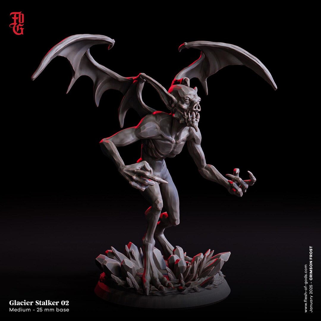 Dnd Glacier Stalker Miniature Gargoyle Flying Undead Monstrosity | 32mm ...
