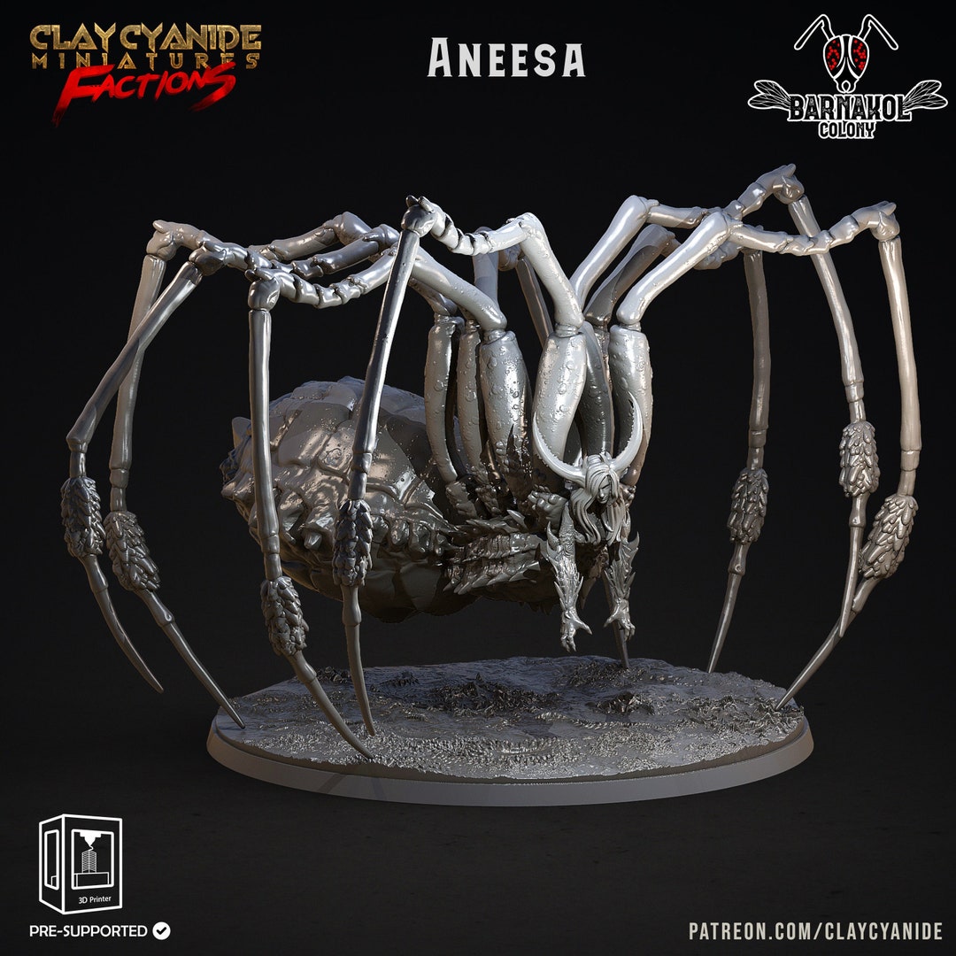 Queen Spider Miniature Clay Cyanide Barnakol Colony Tabletop Gaming Dnd ...