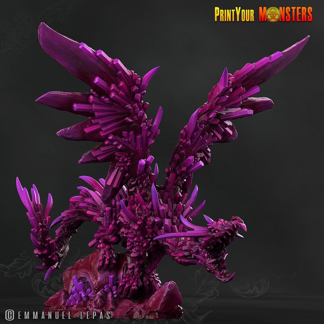 Amethyst Dragon Miniature Large Dragon Monster Miniature | Tabletop ...