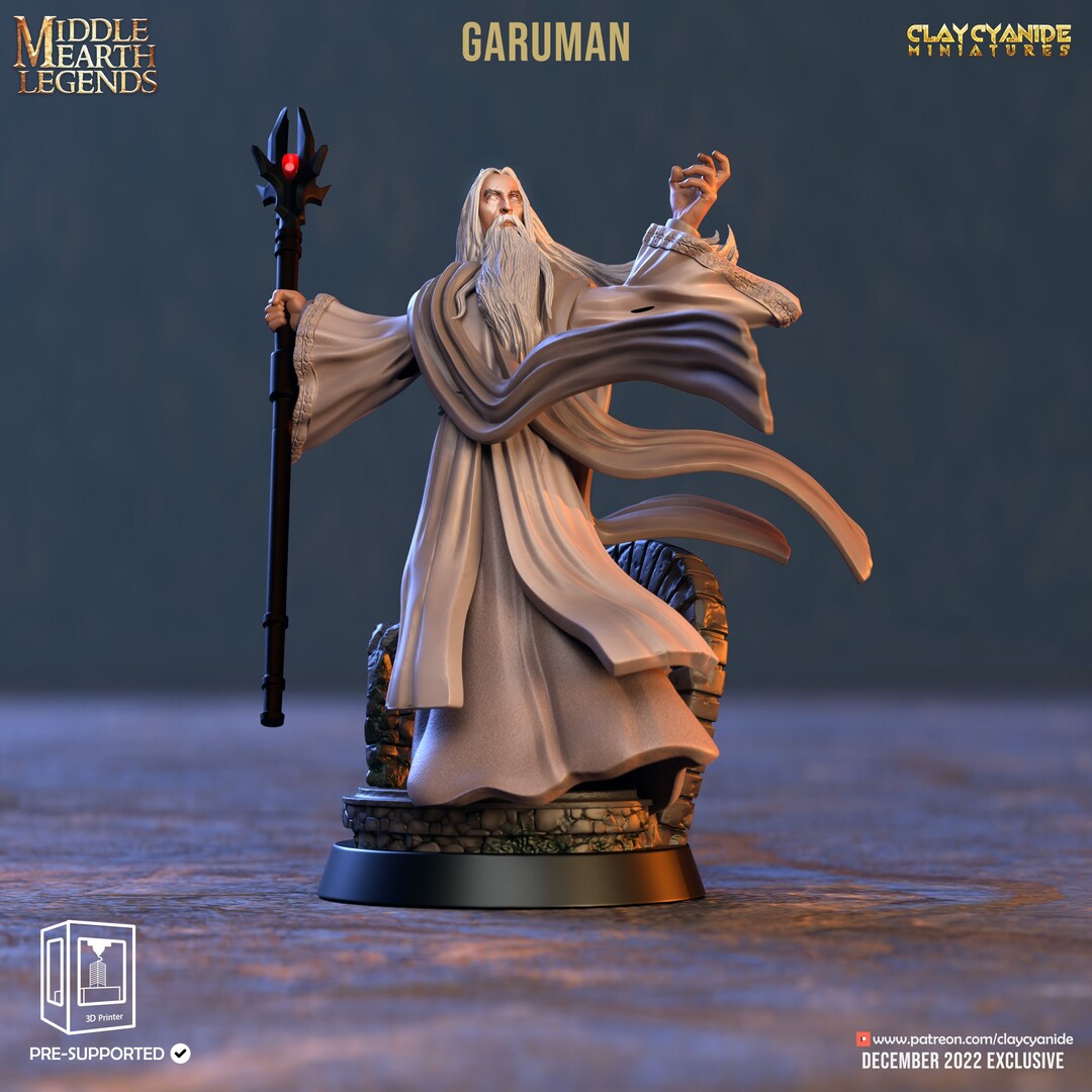 Garuman Great Wizard Miniature | Clay Cyanide | Middle Earth Legends ...