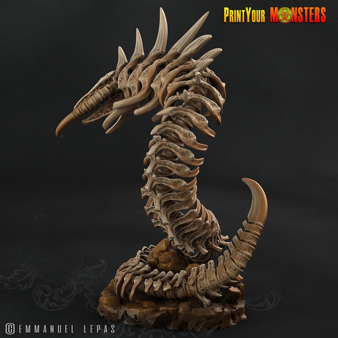 Giant Bone Serpent Miniatures | Print Your Monsters | Tabletop Gaming ...