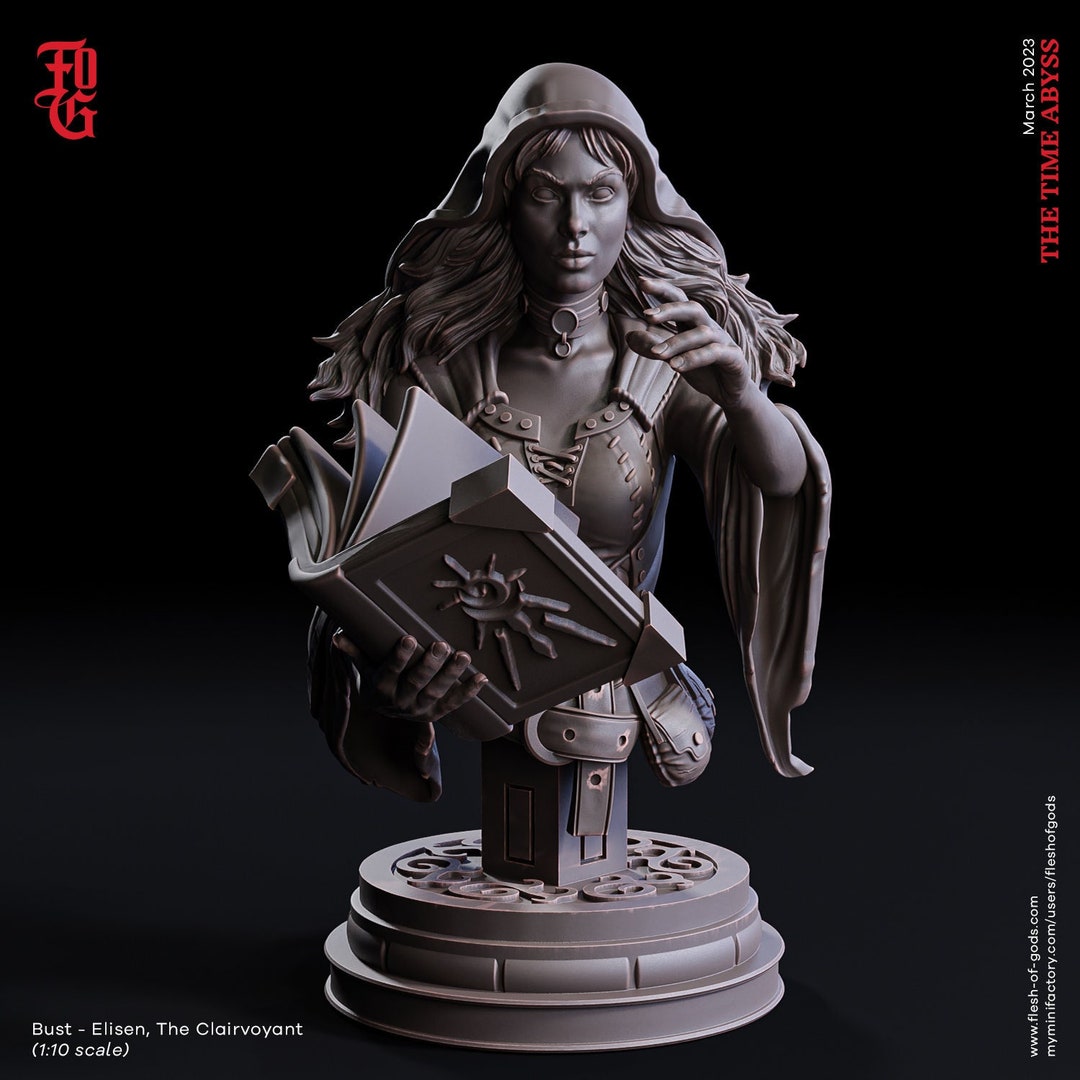 Clairvoyant Female Bust Priest Miniature Healer 32mm Scale 75mm Scale ...