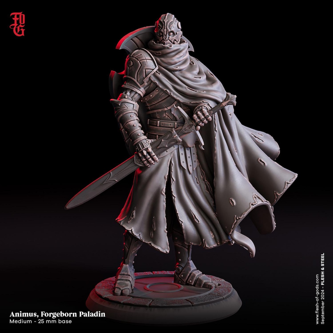 Dnd Forgeborn Paladin Miniature Steampunk Metal Paladin | 32mm Scale or ...