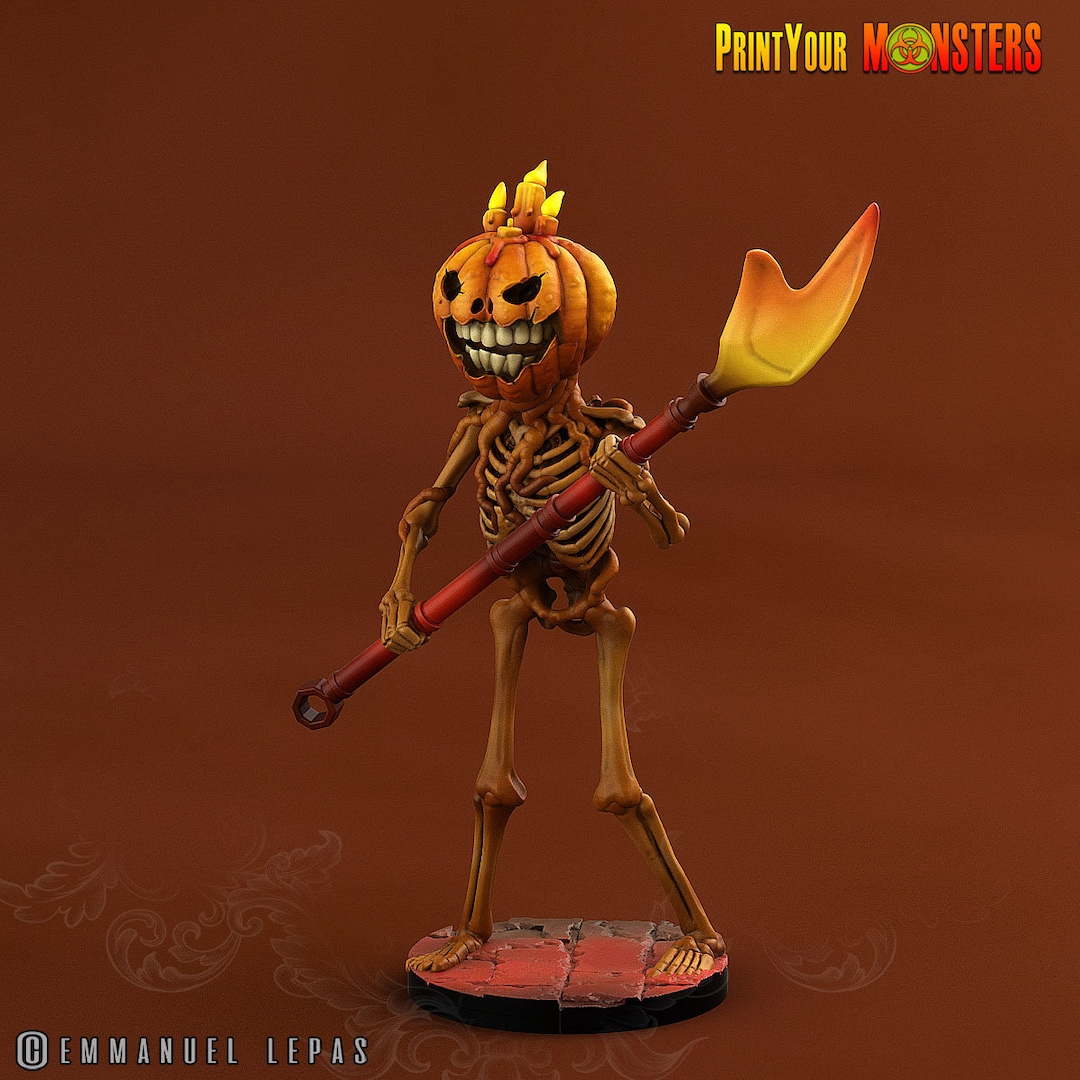 Dnd Pumpkin Soldier Miniature Dnd Monster Halloween Miniature Print ...