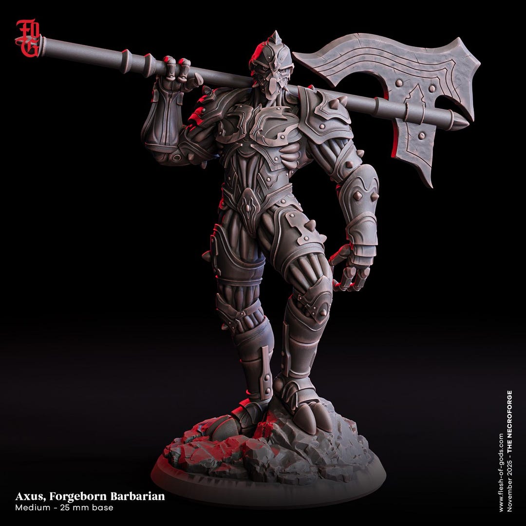 Forgeborn Barbarian Miniature Steampunk Titan Machine Figurine Scifi ...