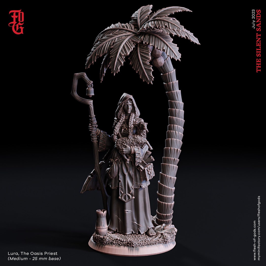 Oasis Priest Miniature Dnd Priest Sandborn | 32mm Scale Dnd Miniature ...