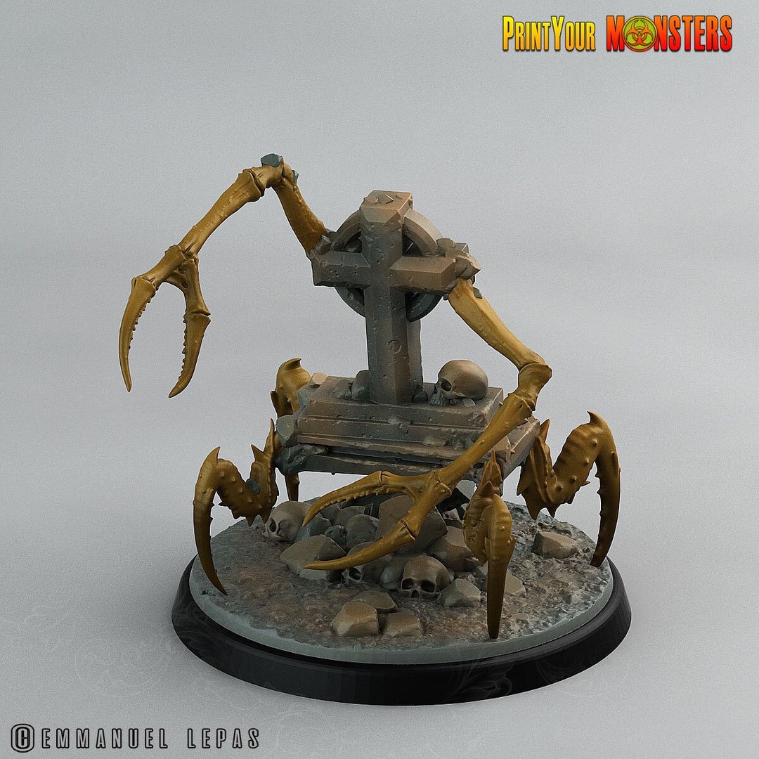 Graveyard Spider Miniature Dnd Halloween Miniature Headstone Spider ...