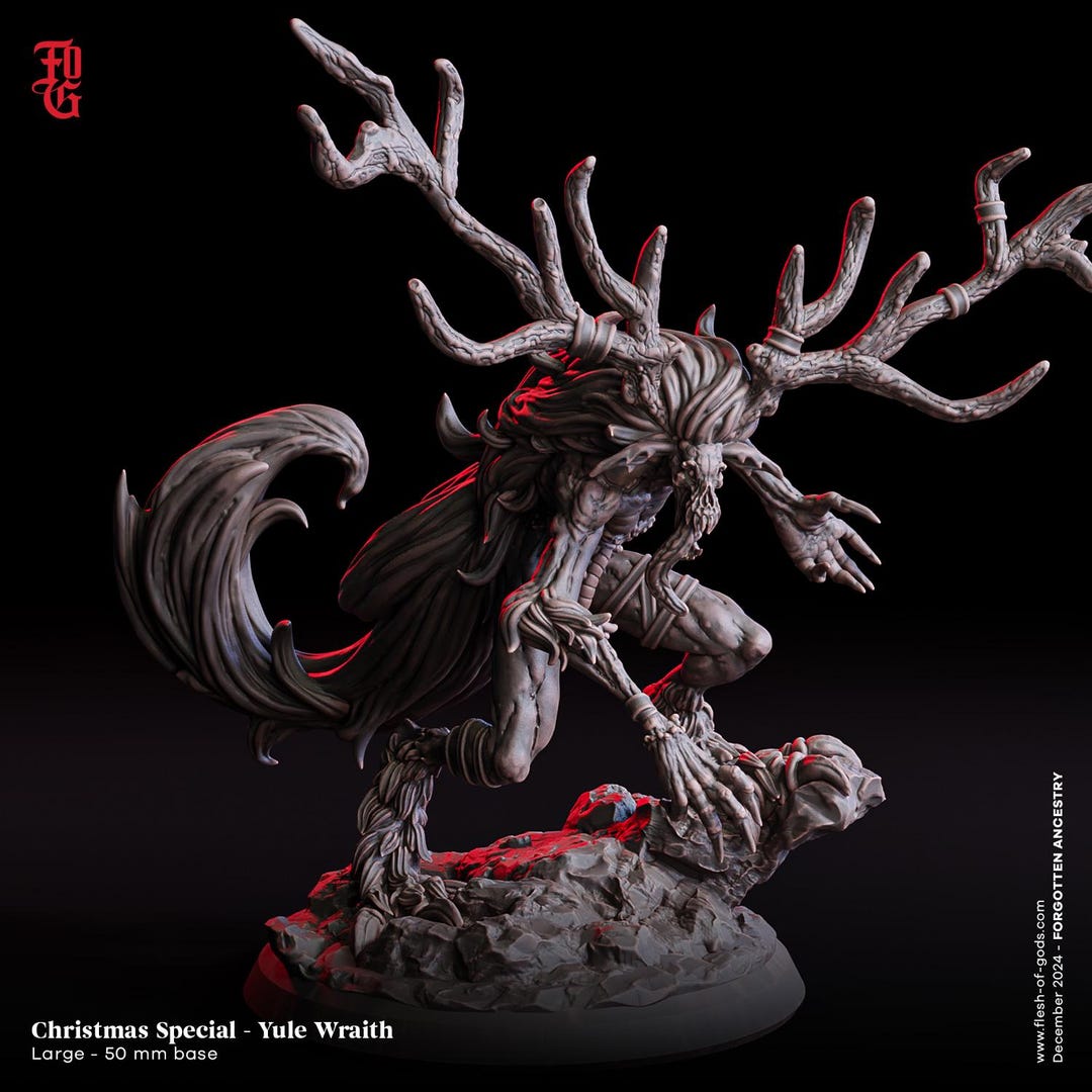 Yule Wraith Miniature Christmas Monster Miniature Wendigo Winter Yeti ...