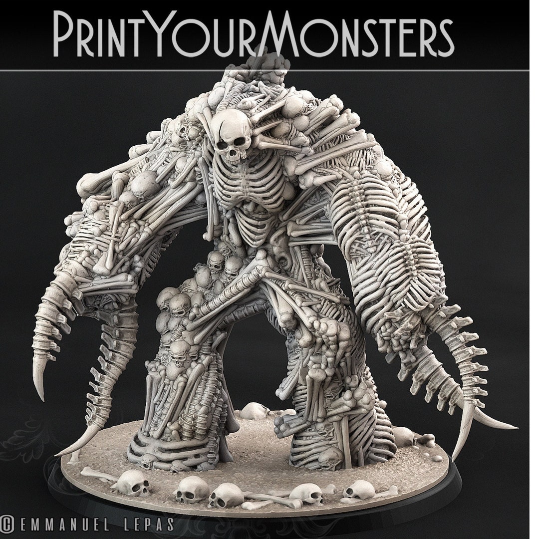 Bone Golem Miniature | Print Your Monsters | Tabletop Gaming | Dnd ...