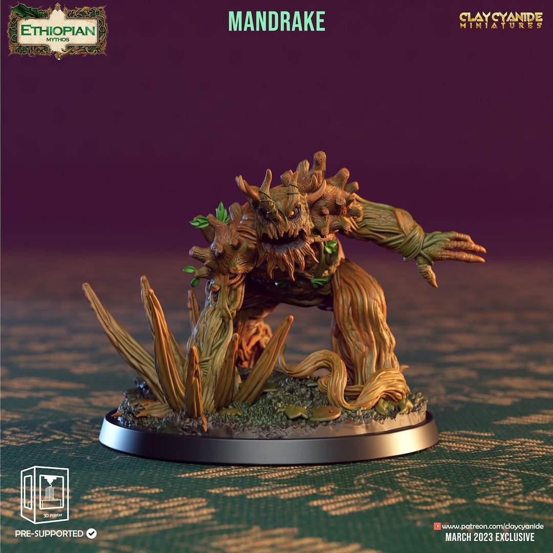 Mandrake Miniature Clay Cyanide Ethiopian Mythology Dnd - Etsy