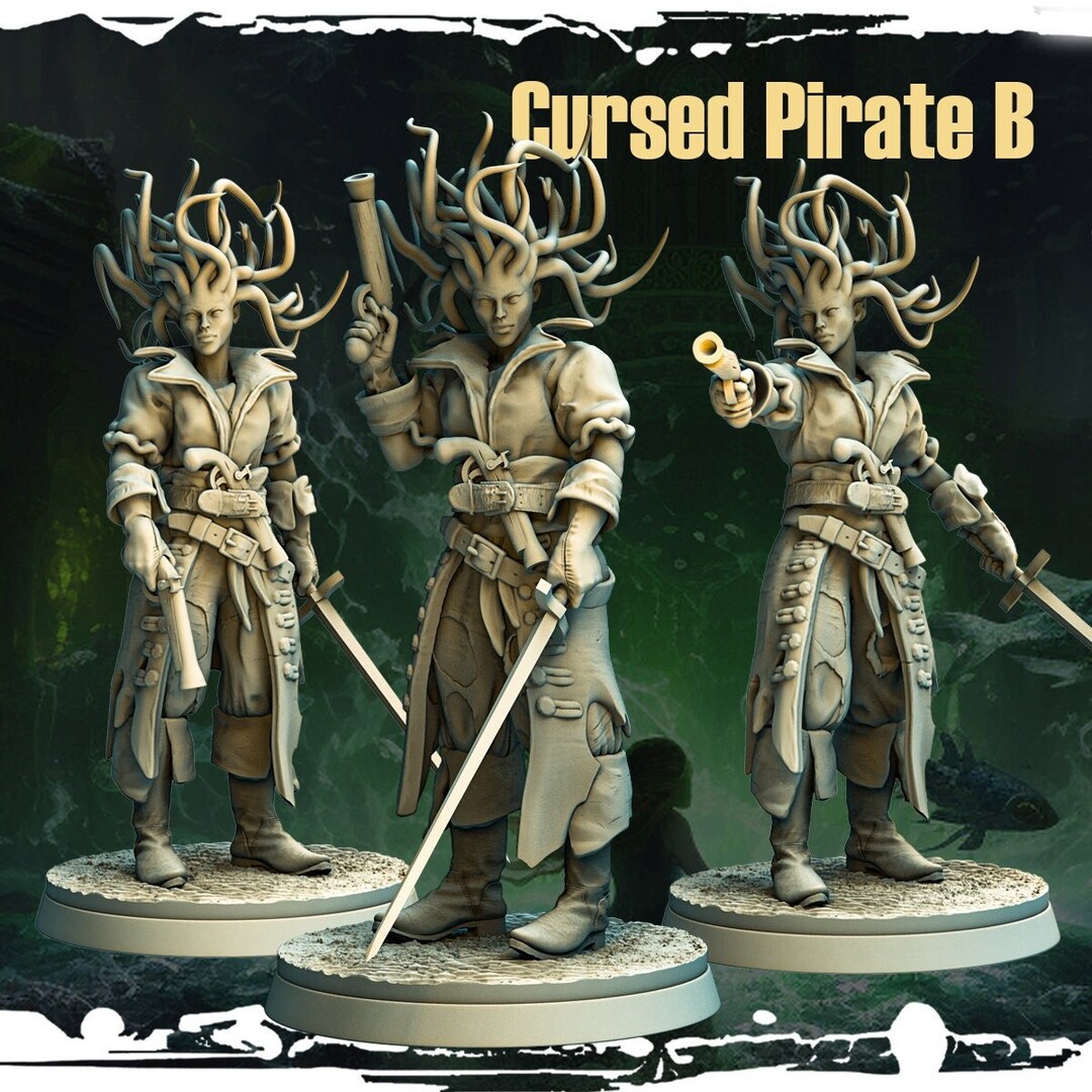 Undead Pirate Miniature Dnd Cthulhu Monster Miniature Seafarer ...