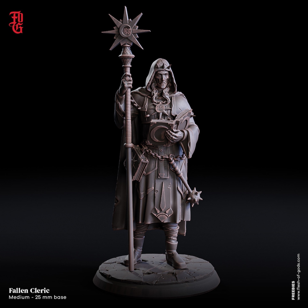 Fallen Cleric Miniature Healer Miniature Spellcaster Figurine Male ...