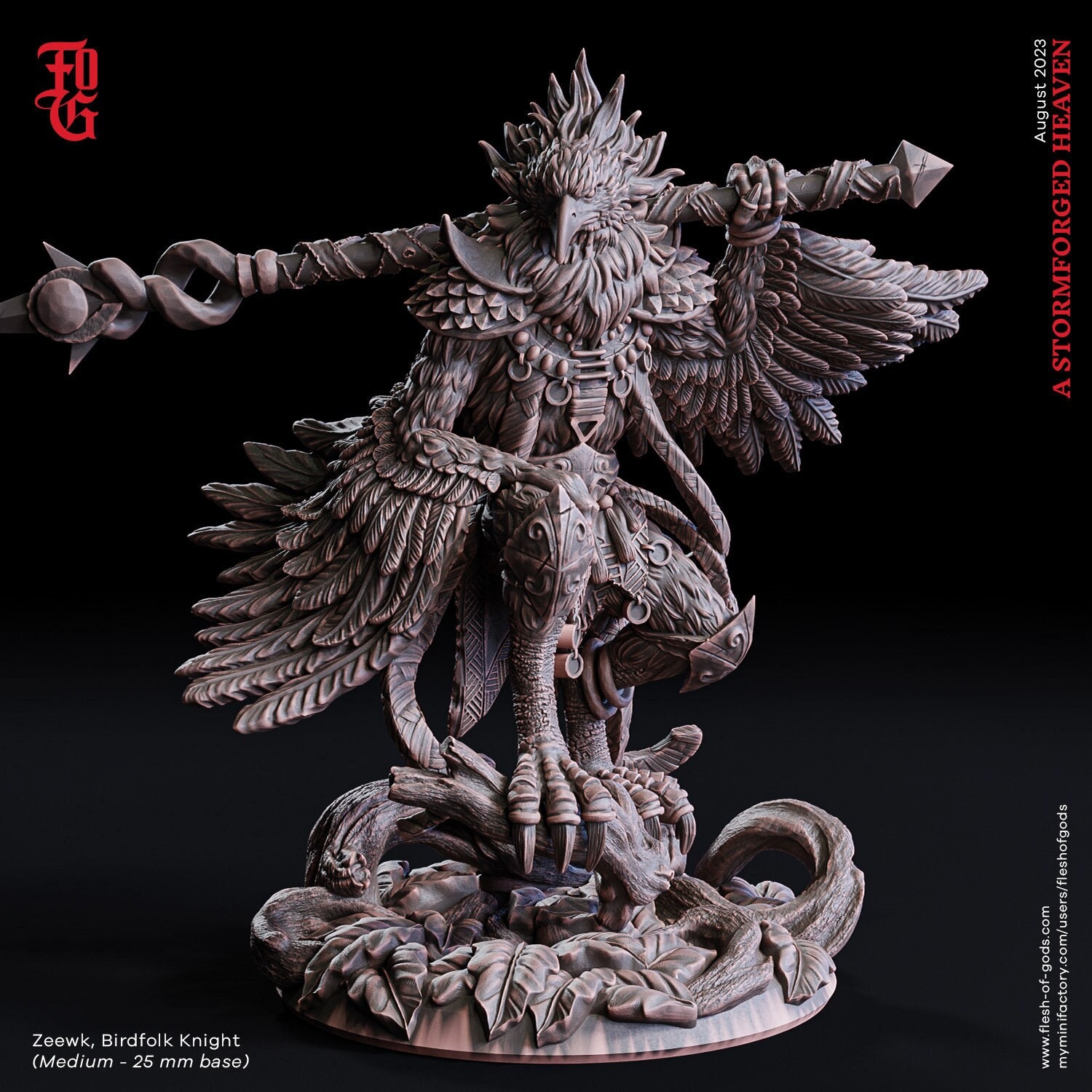 Birdfolk Knight Miniature Aarakocra Miniature | 32mm 75mm and Bust ...