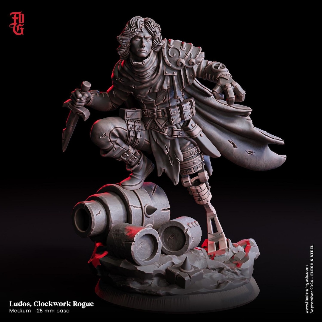 Dnd Clockwork Rogue Miniature Human Thief Figurine | 32mm Scale or 75mm ...