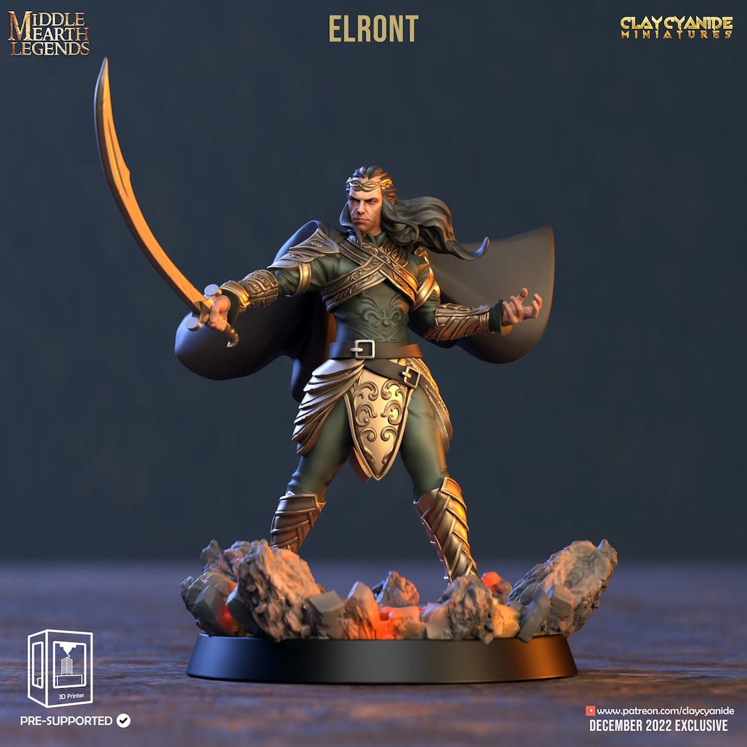 Elf Miniature Elf Warrior With Sword Middle Earth Legends Dnd Miniature ...