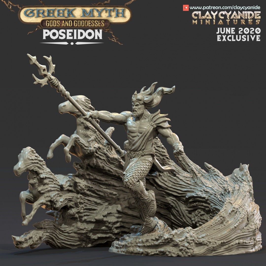 Poseidon | Clay Cyanide | Greek Myth | Tabletop Gaming | Dnd Miniature ...