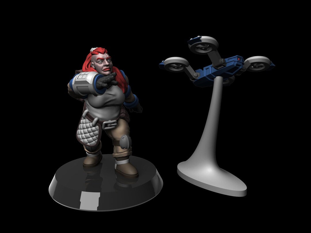 Sniper Drone Female Dwarf Space Dwarf Miniature Dwarf Army 32mm Scale ...