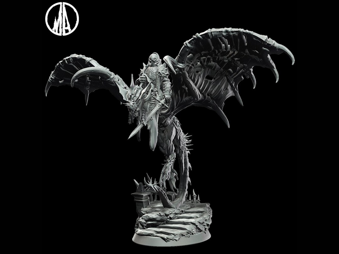 Dragon Rider Miniature 28mm Scale Tabletop Gaming Dnd Miniature ...