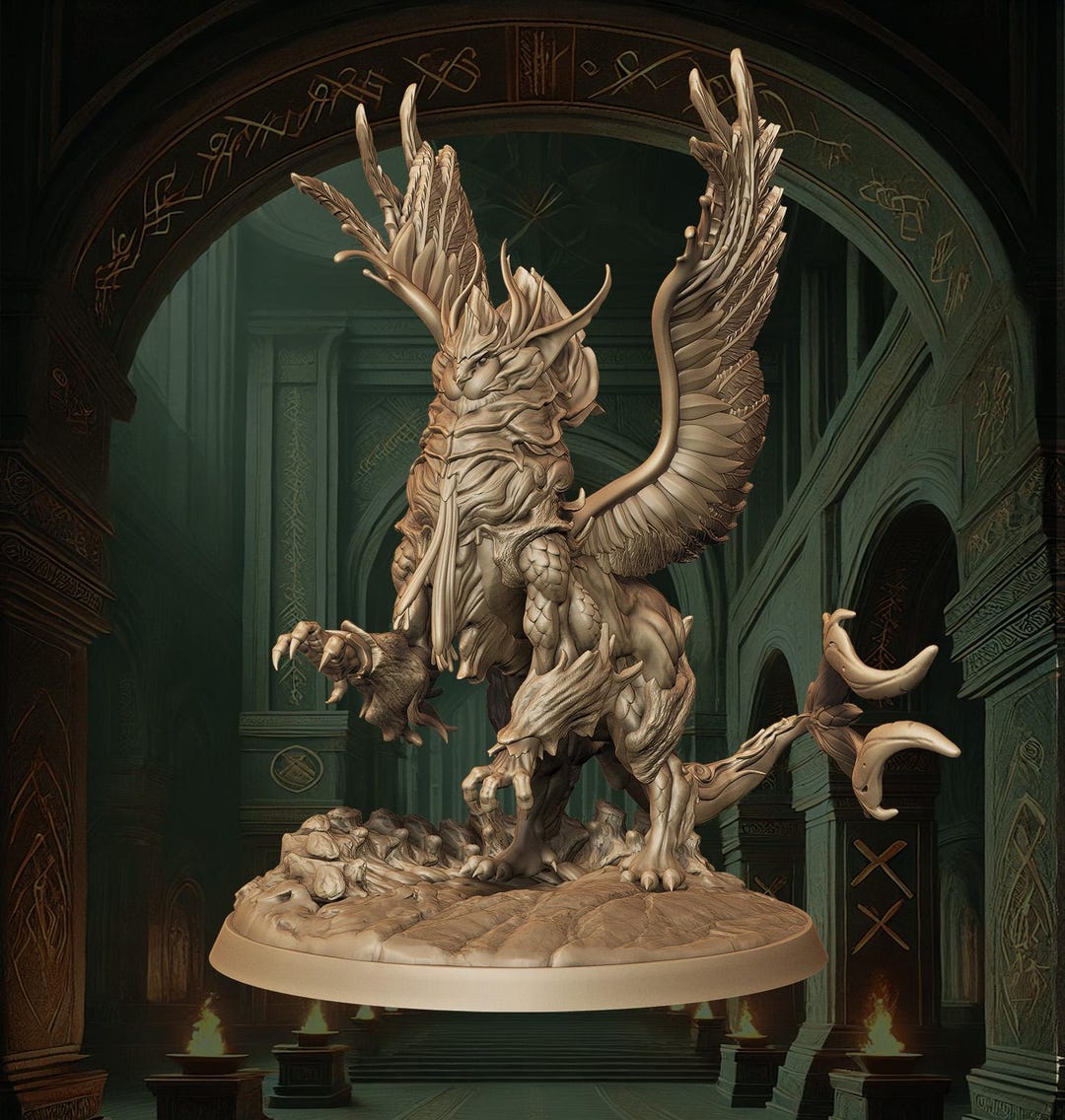 Gryphon Miniature Flying Hybrid Monster Miniature Sphynx| 32mm Scale ...