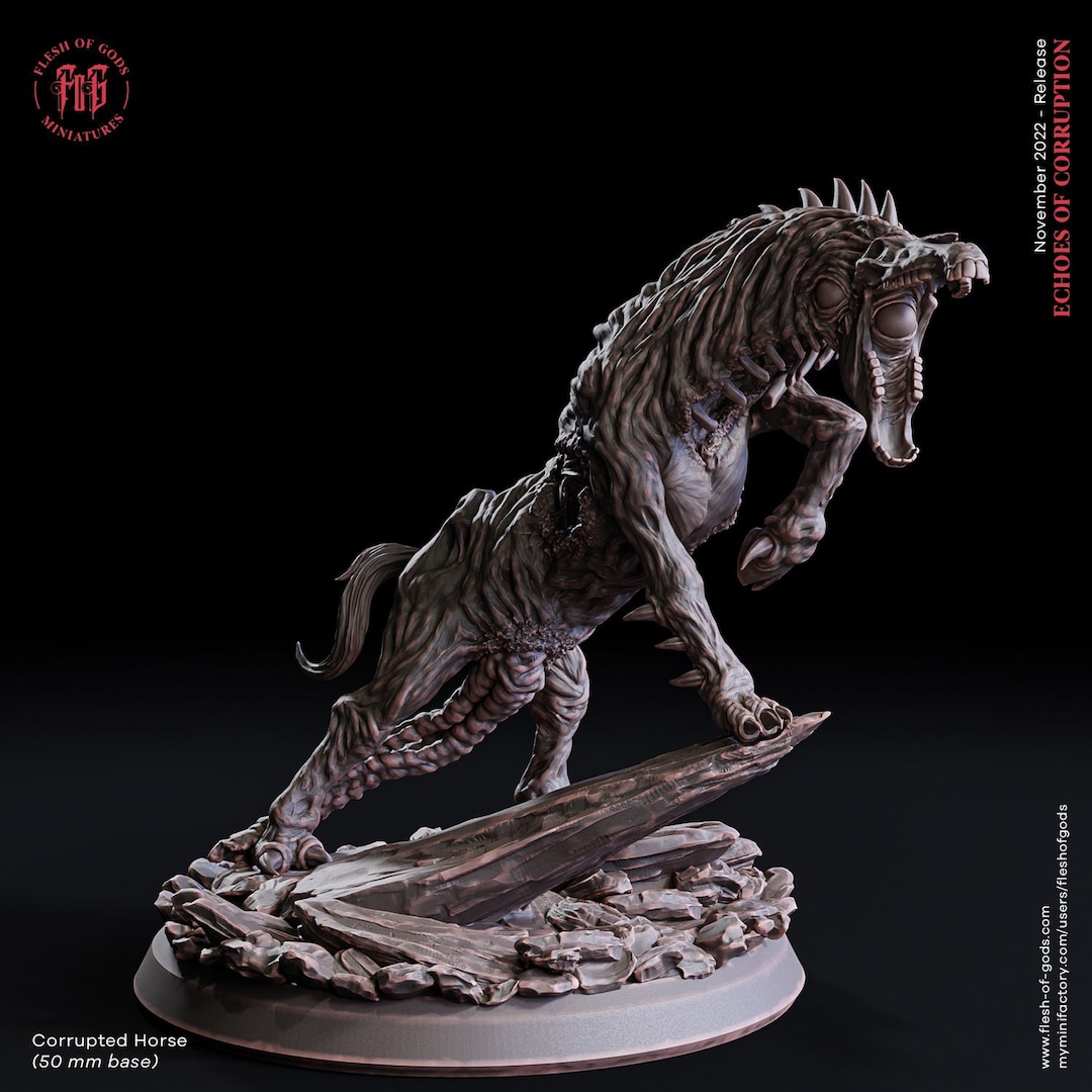 Dnd Corrupted Horse Miniature Mutant Miniature Monster Miniature | 50mm ...