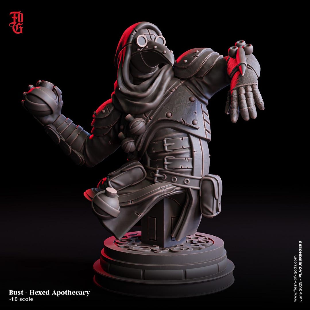 Hexed Apothecary Resin Bust Statue Plague Kenku Aarakocra Figure Cleric ...