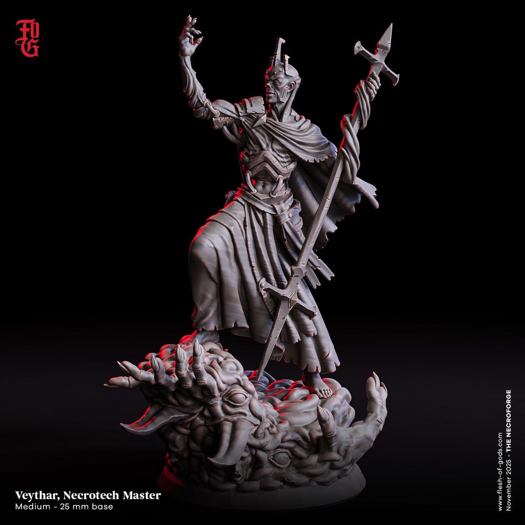 Necrotech Master Necromancer Undead Skeleton Monster Miniature Scifi ...