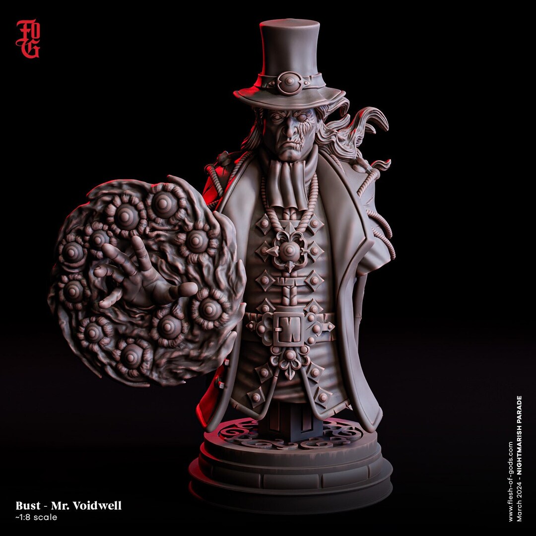 Dnd Humanoid Carnival Manager Bust Human Spellcaster Statue | Dungeons ...