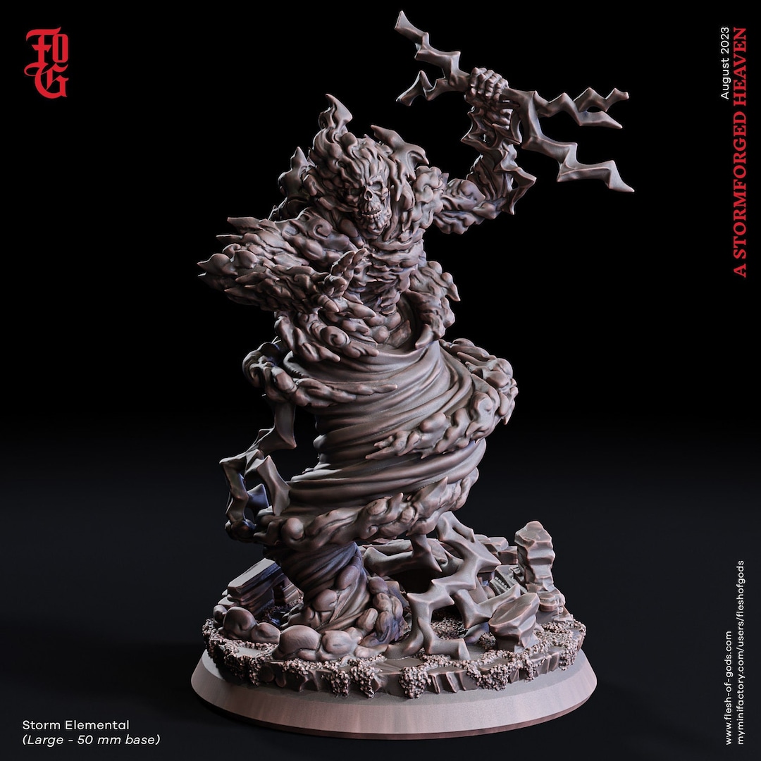 Storm Elemental Miniature Wind Miniature | 50mm Base | Dnd Miniature ...