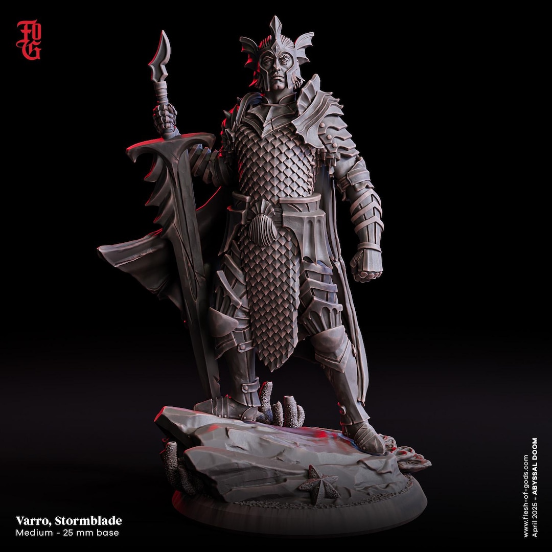 Dnd Sea Warrior Miniature Nautical Knight Seafarer Human Fighter ...