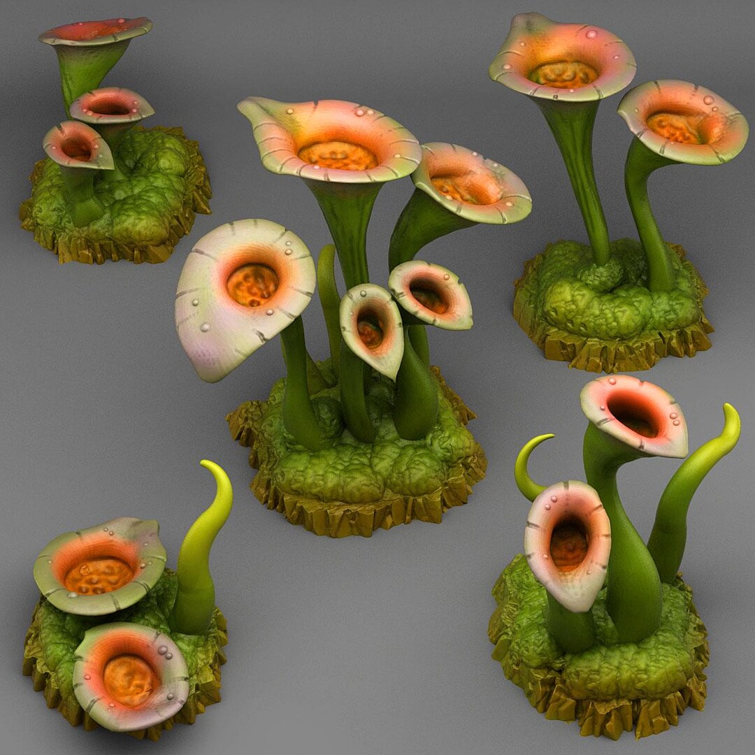 Dnd Toxic Swamp Plant Miniatures Wargaming Terrain 28mm or 32mm Scale ...