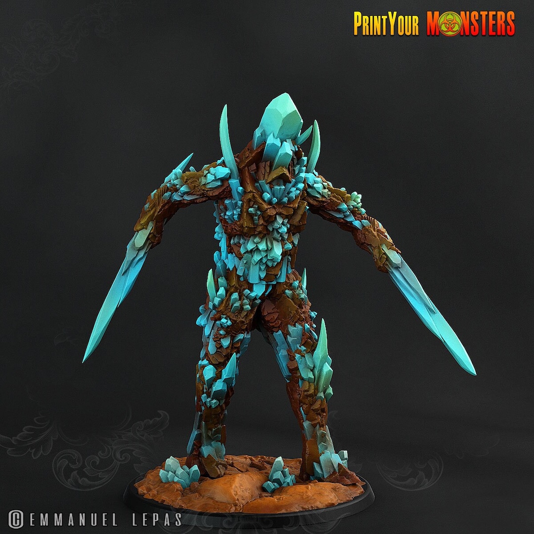 Giant Sapphire Guardian Miniatures | Gem Monster Miniature | Tabletop ...