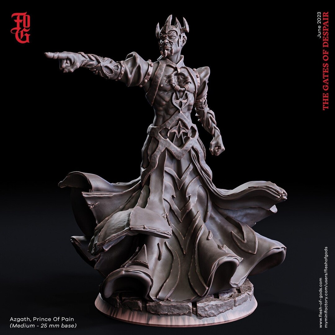 Dnd Prince of Pain Miniature Sorcerer Wizard Spellcaster Caster Warlock ...