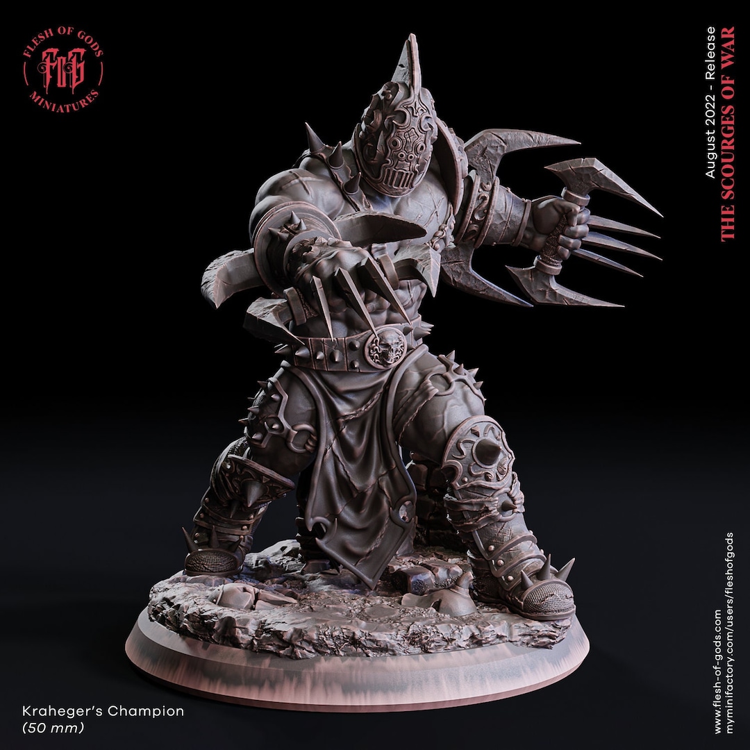Giant Armored Miniature Monster Miniature | 50mm Base | Dnd Miniature ...