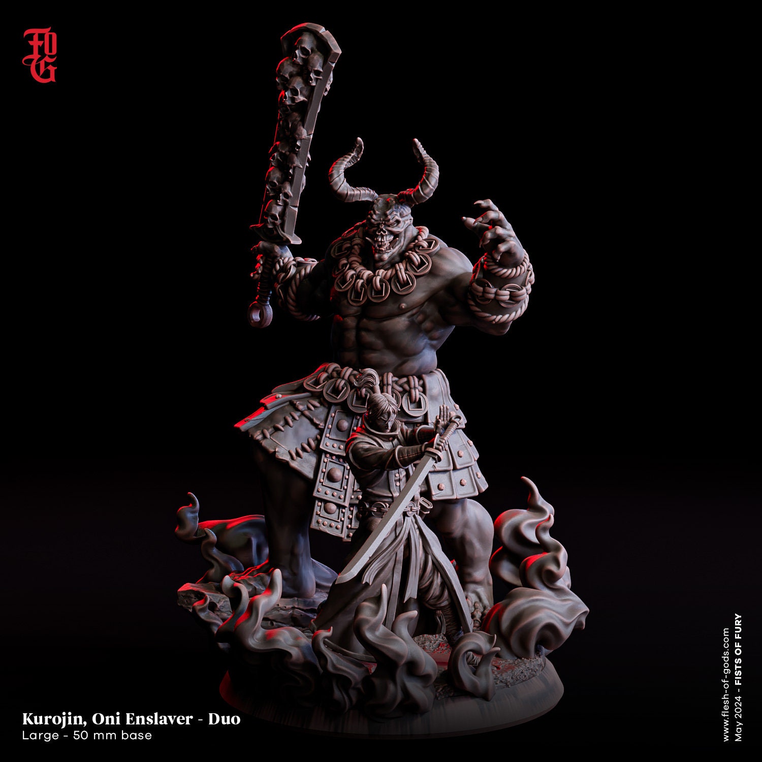 Oni Enslaver Miniature Japanese Samurai Miniature Monster Warlock ...