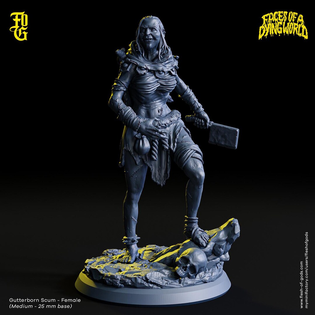 Female Gutterborn Scum Miniature Wild Vagrant Rogue Figurine for Mork ...