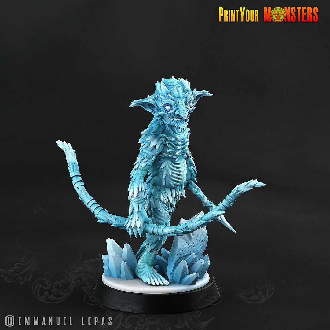 Dnd Archer Ice Goblin Monster Miniature Snow Monster Print Your ...