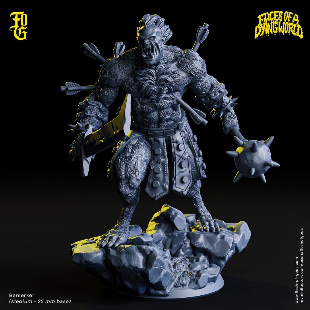 Berserker Monster Miniature Enemy Aberration for Mork Borg | 32mm Scale ...