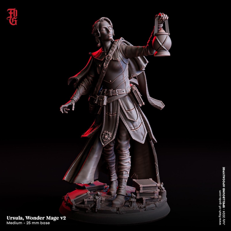 Female Elf Wizard Miniature Mage Spellcaster Figurine | 32mm Scale 75mm ...