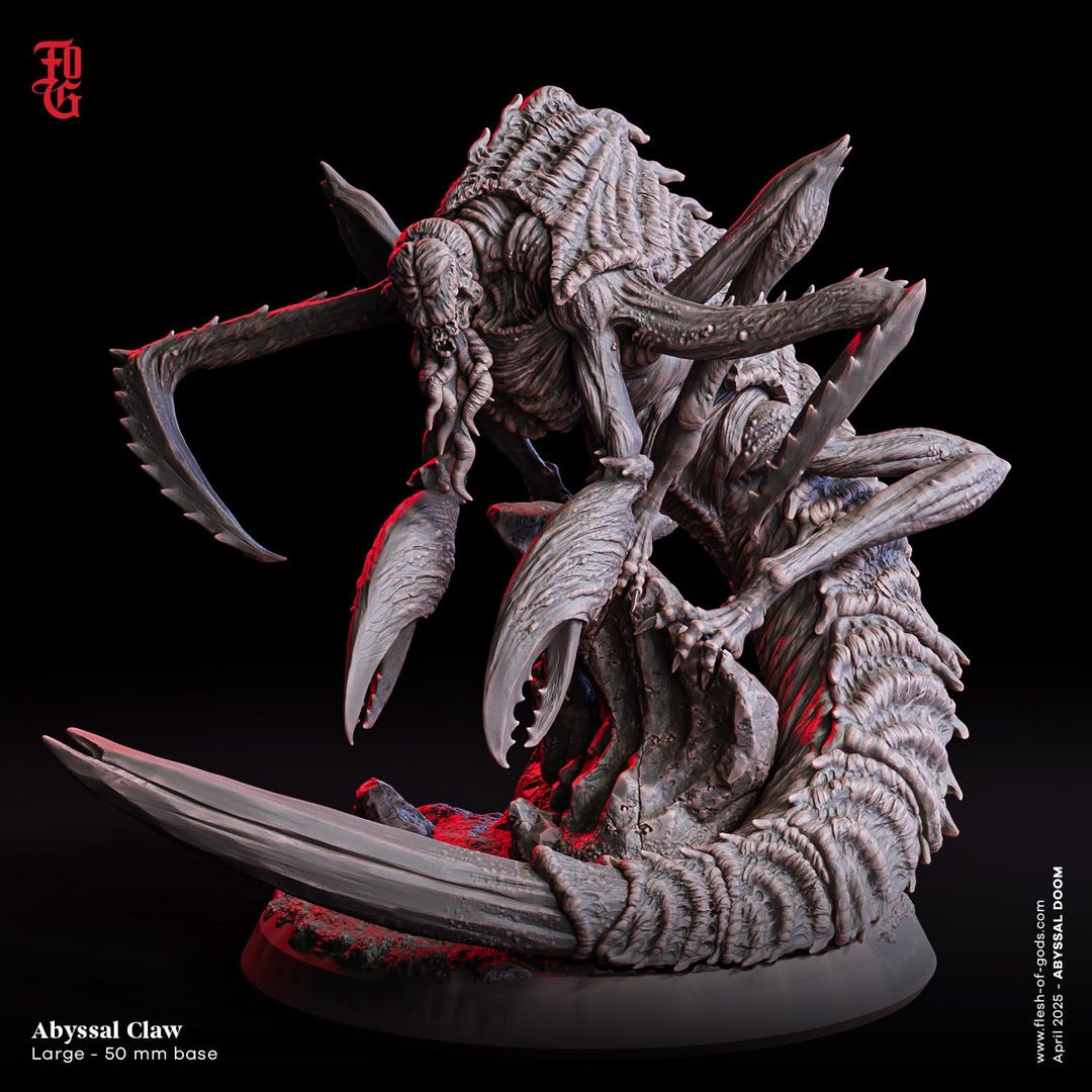 Dnd Abyssal Claw Miniature Sea Aberration Aquatic Nautical Large ...