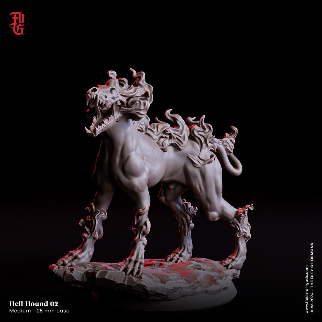 Hell Hound Monster Miniature Trio of Beast Monstrosities | 32mm Scale ...
