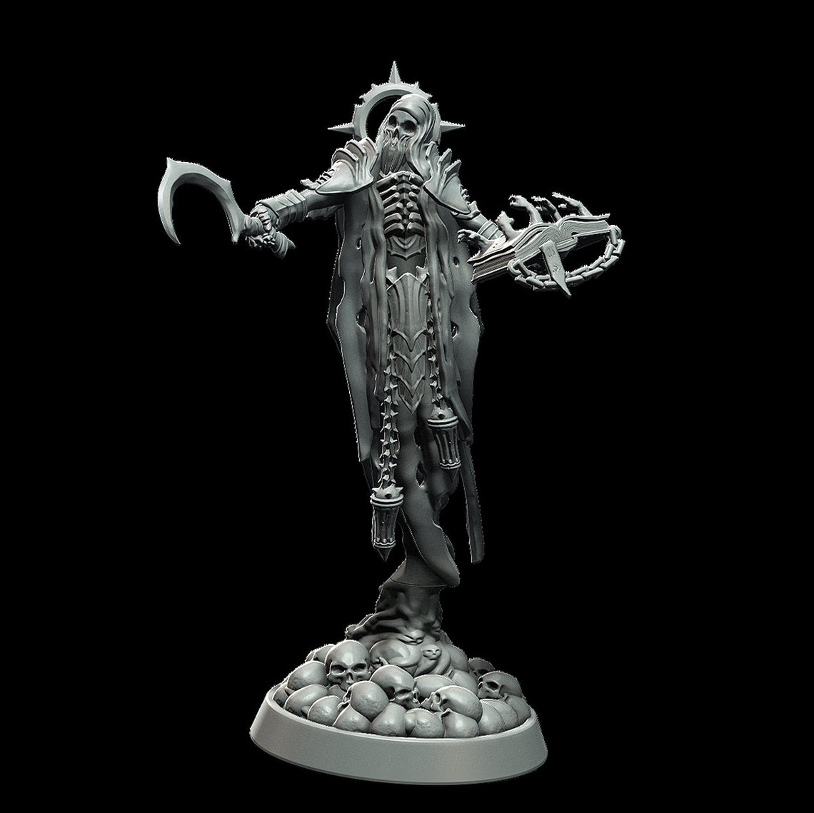 Necromancer Miniature - 3 Poses - 28mm Scale Tabletop Gaming Dnd ...
