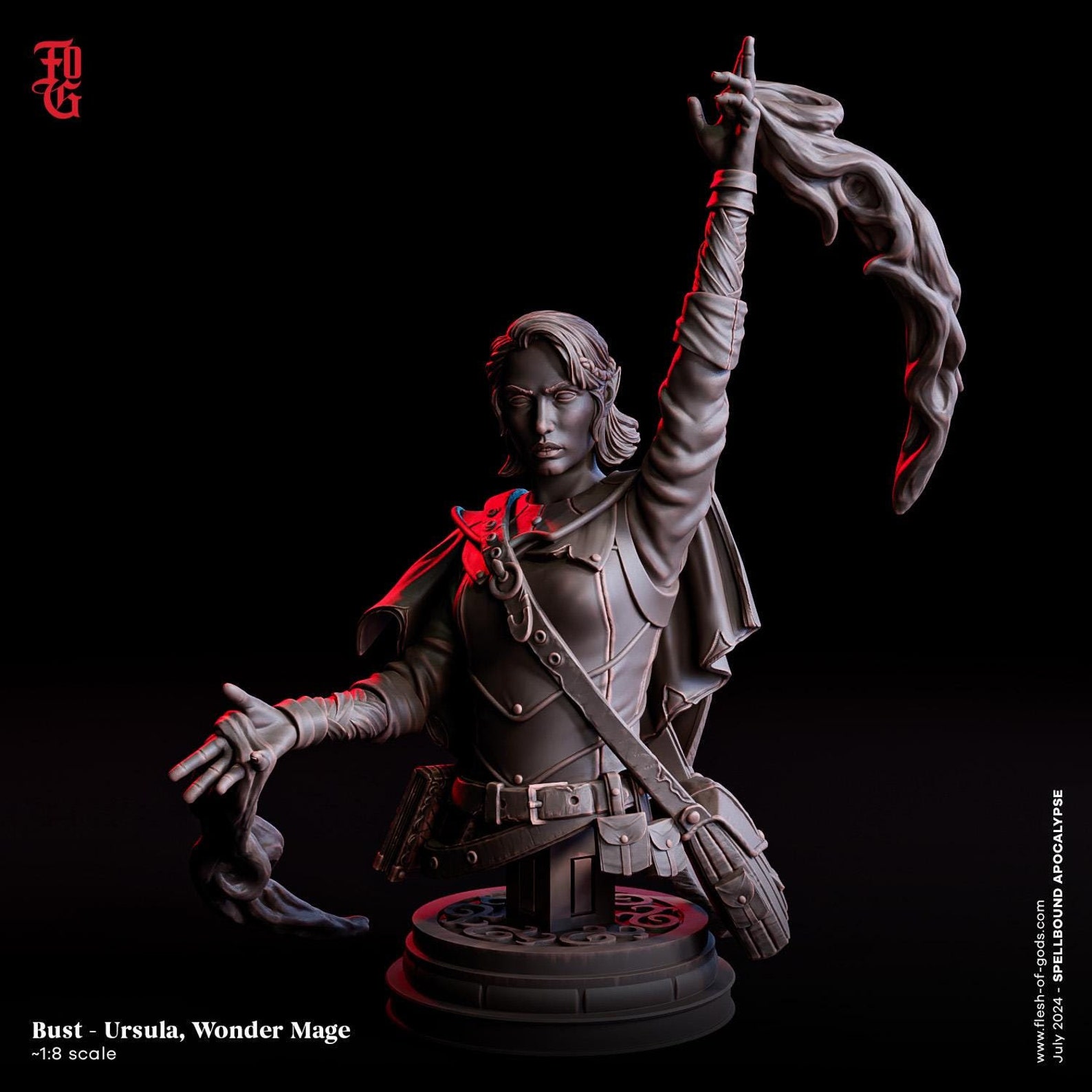 Female Elf Wizard Miniature Mage Spellcaster Figurine | 32mm Scale 75mm ...