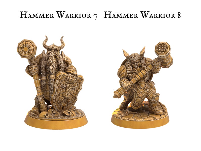 Dwarf Warrior Miniature Armored Hammer | Dragons Forge | 28mm Scale ...