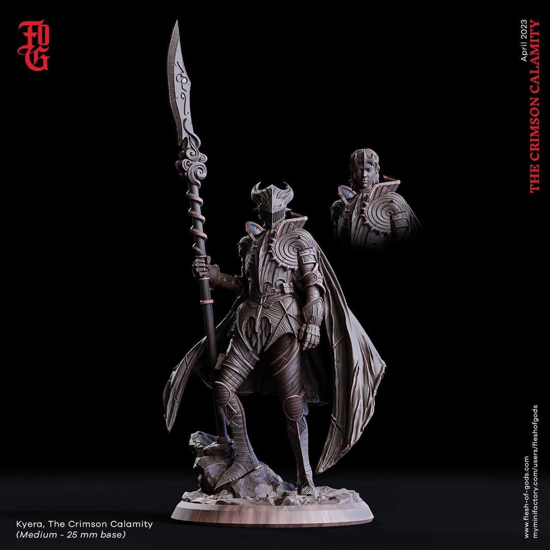 Human Female Warrior With Spear | 32mm Scale 75mm Scale and Bust | Dnd ...