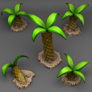 Dnd Island Palm Tree Miniatures Tropical Plant Terrain | 28mm or 32mm ...